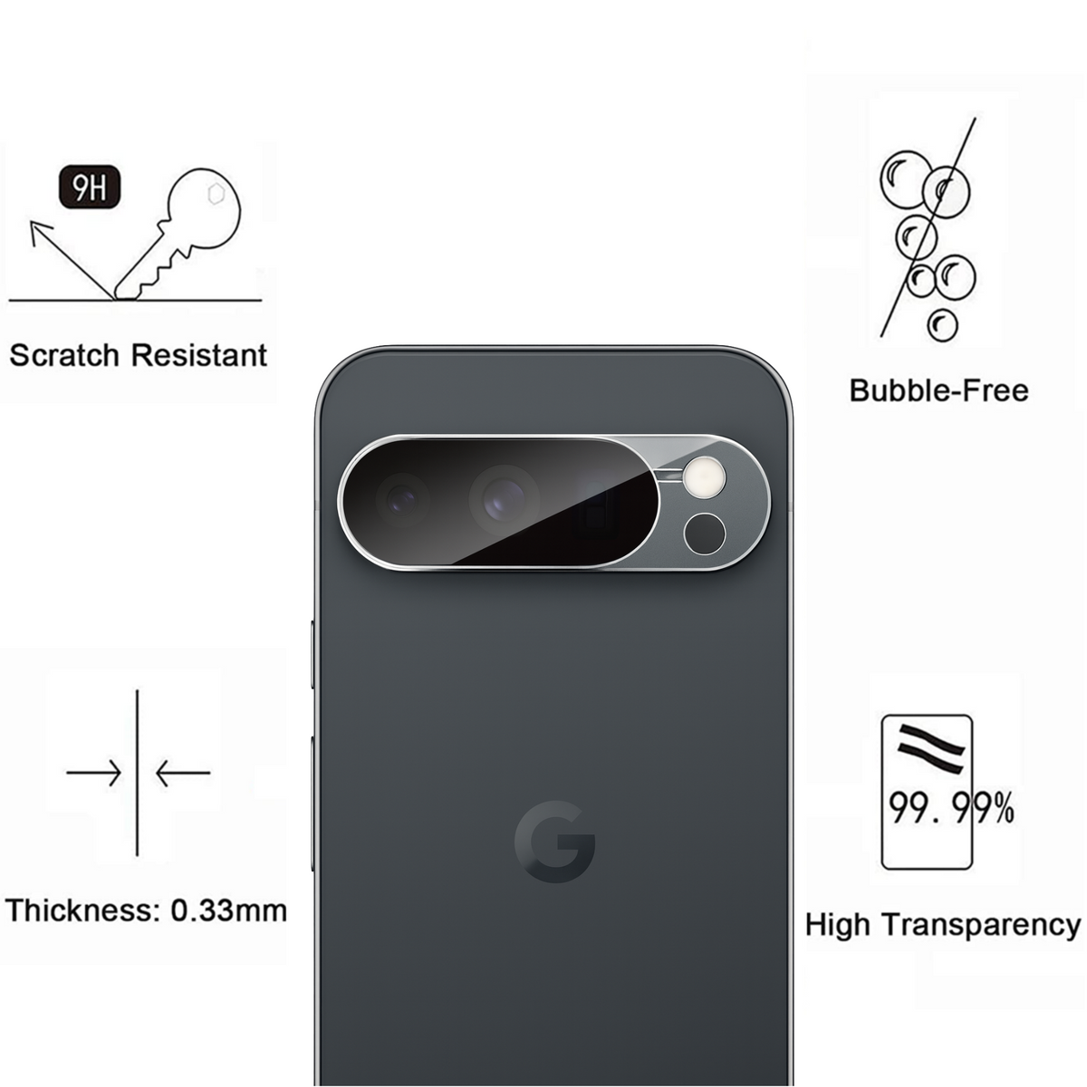 Lot 2 Verres Trempé caméra Google Pixel 10 Pro | Phonillico